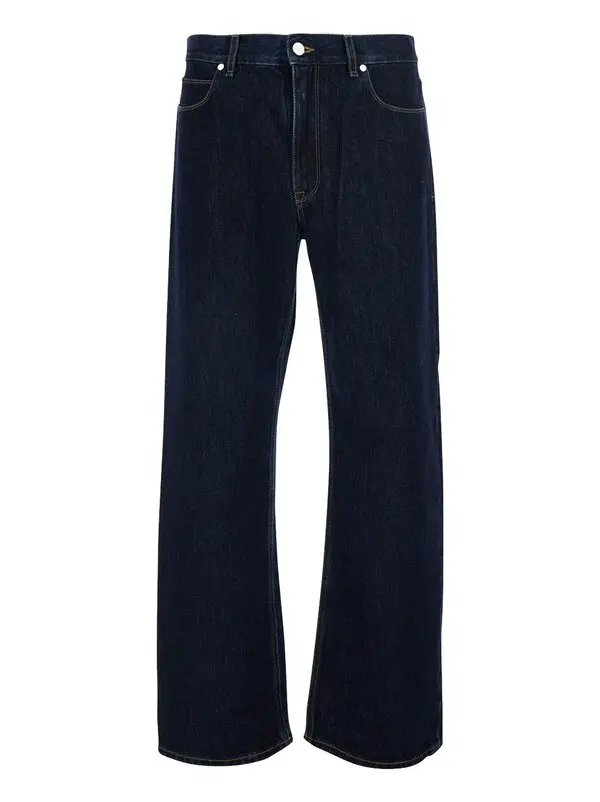 Fendi Denim Jeans With Back Logo Patch - Multicolor