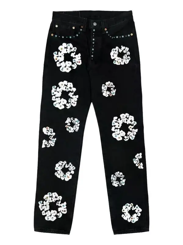 DENIM TEARS X Levi's 501 Rhinestone Wreath Jeans - Black
