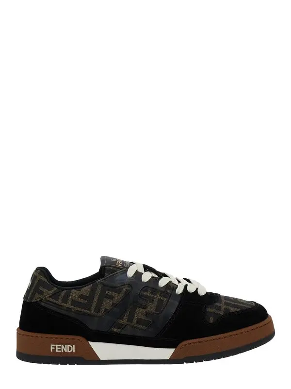 Fendi Ff All-over" Leather Sneakers - Brown