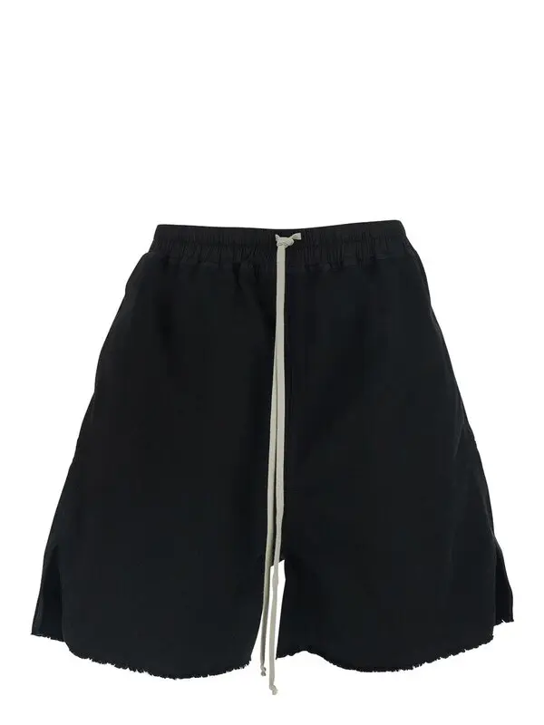 Rick Owens Cotton Shorts With Elasticated Drawstring Waist And Back Zip - Multicolor