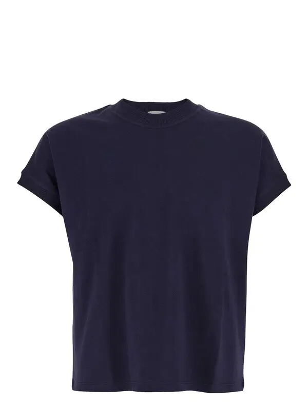 Versace Blue 'vintage' T-shirt With Round Neck And Front Logo For - Multicolor