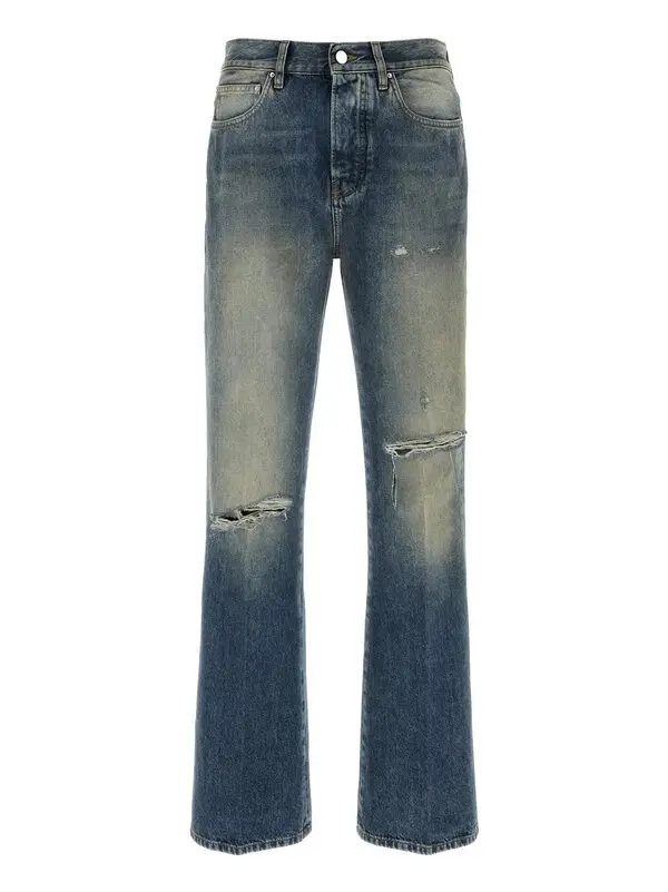 Amiri Stonewashed Distressed Denim Jeans - Blue