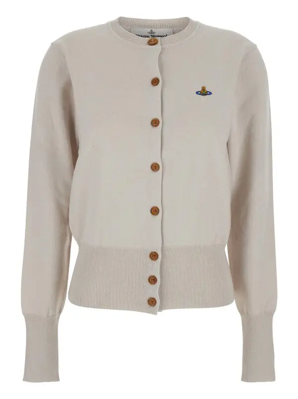 VIVIENNE WESTWOOD Cotton Cashmere Cardigan With Orb Embroidery - Multicolor
