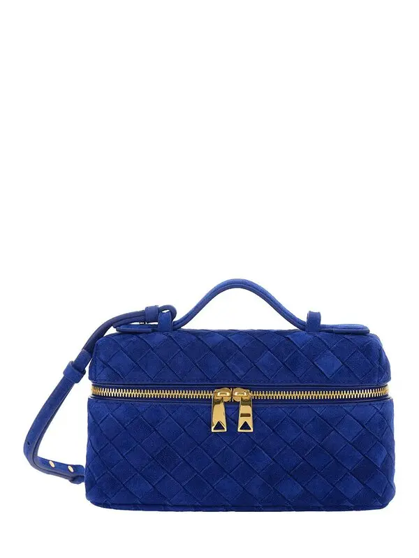 Bottega Veneta Suede Intrecciato Shoulder Bag - Multicolor