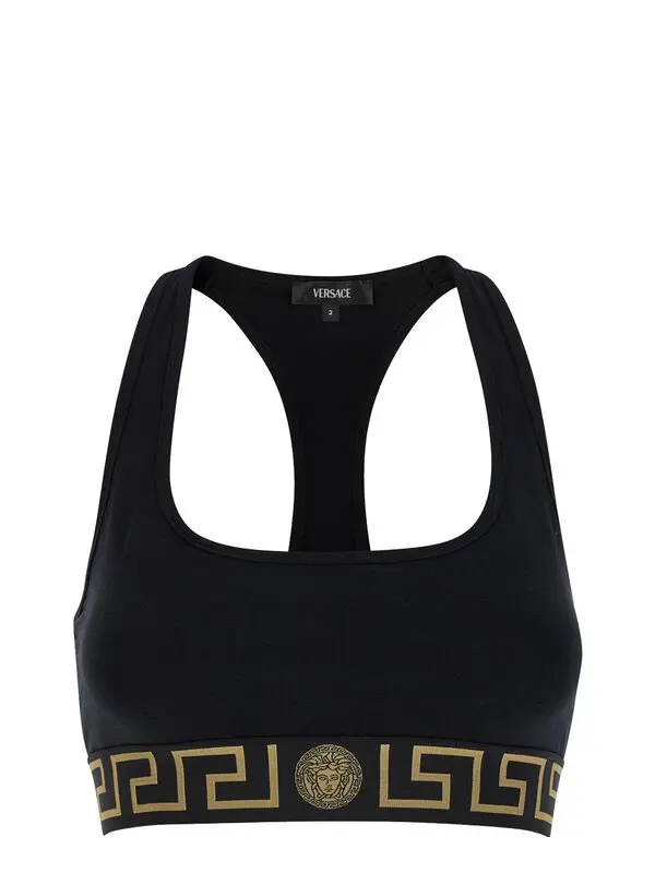 Versace Sport Top With Logo Detail - Black