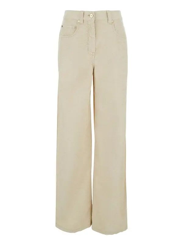 Brunello Cucinelli Wide Leg Trousers - Multicolor