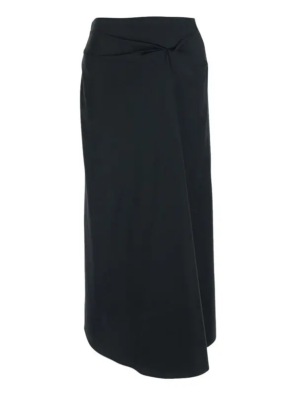 Max Mara Stretch Cotton Blend Skirt With Front Bow Detail - Multicolor