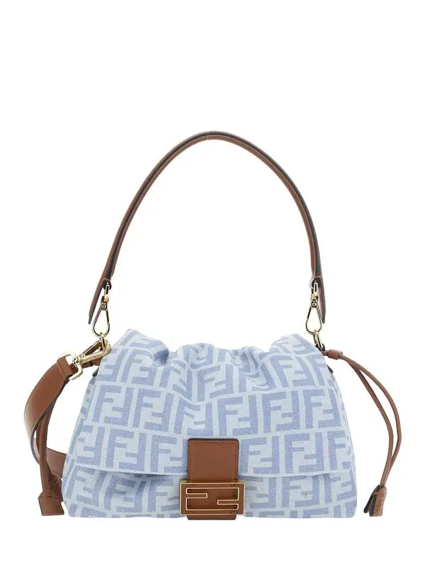 Fendi Mamma Baguette Denim Ff/vit.g Shoulder Bag - Multicolor