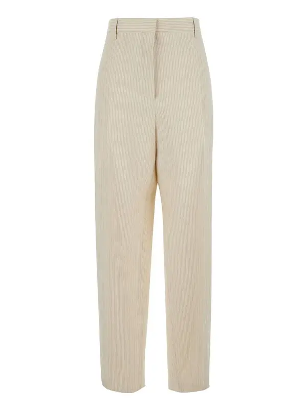 Dries Van Noten Beige Cotton 'pilar' Pants - Multicolor