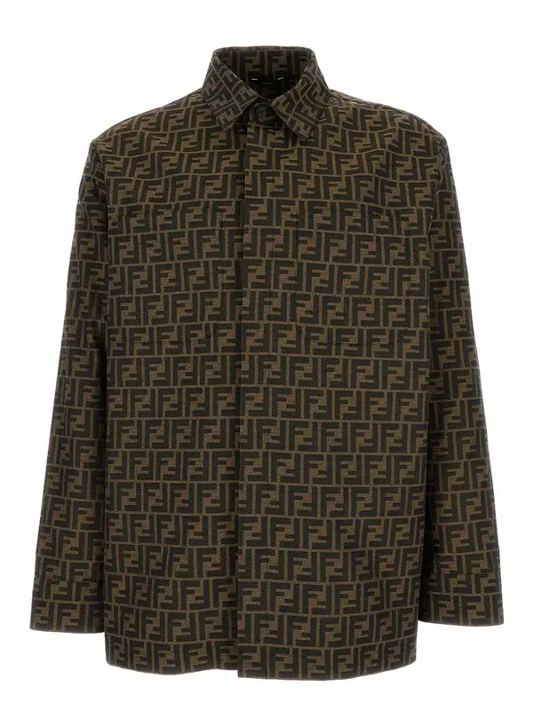 Fendi Overshirt Zucca Jacquard - Brown