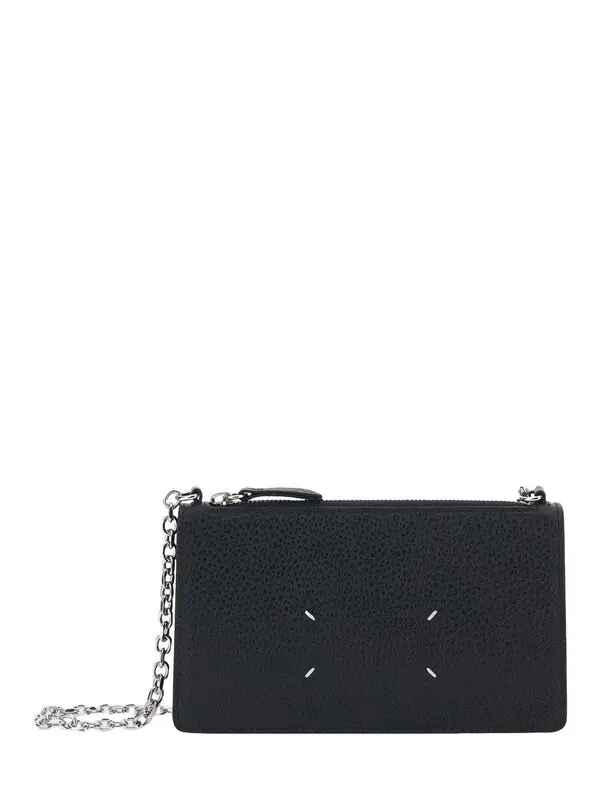 MAISON MARGIELA Mini Bag With Chain Strap And Embroidered Logo - Multicolor