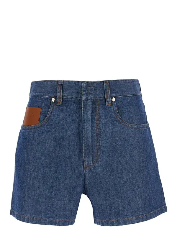 Fendi Chambray Denim Shorts - Multicolor