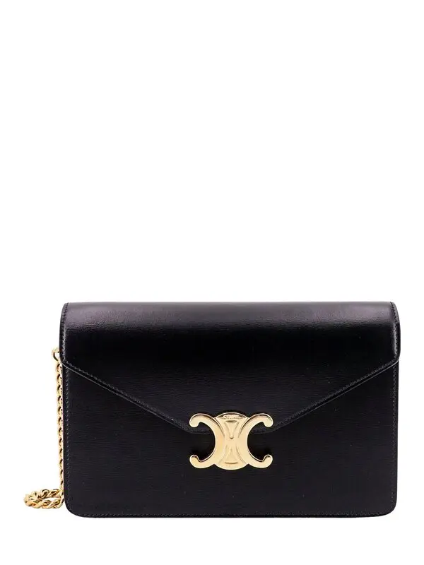 Celine Margo Leather Crossbody Bag - Black