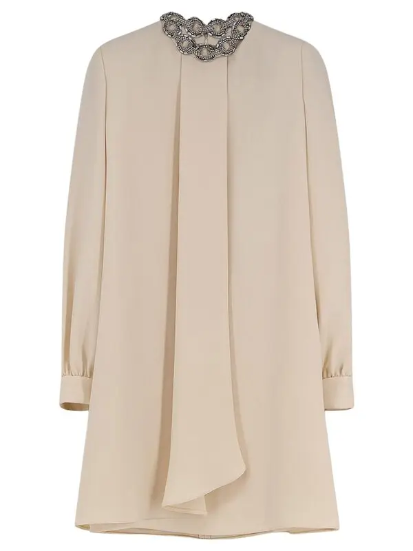 Valentino Garavani Cady Couture Mini Dress With Rhinestone Embellishment - Multicolor