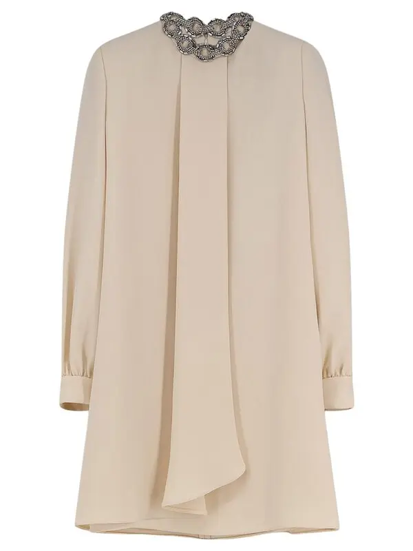 Valentino Garavani Cady Couture Mini Dress With Rhinestone Embellishment - Multicolor