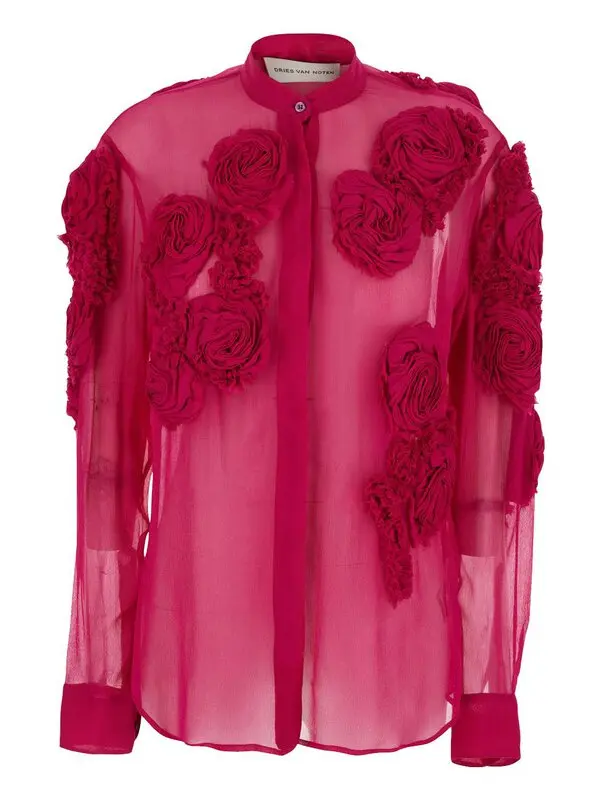 Dries Van Noten Embroidered Silk Shirt - Multicolor