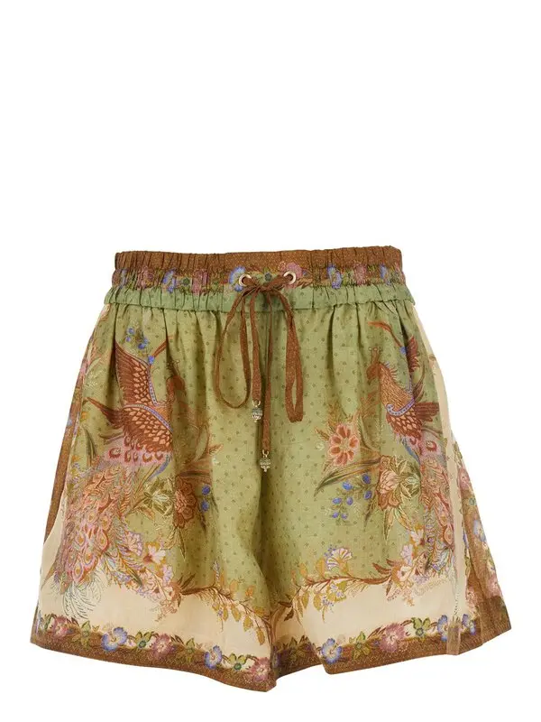 Zimmermann Indra Printed Silk Shorts - Multicolor