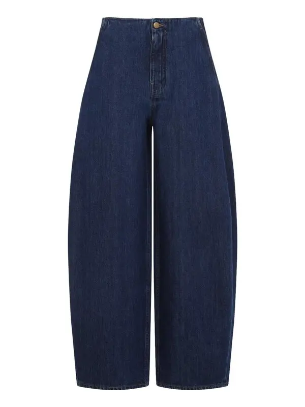 JIL SANDER Medium Denim Wide Leg Pants - Blue