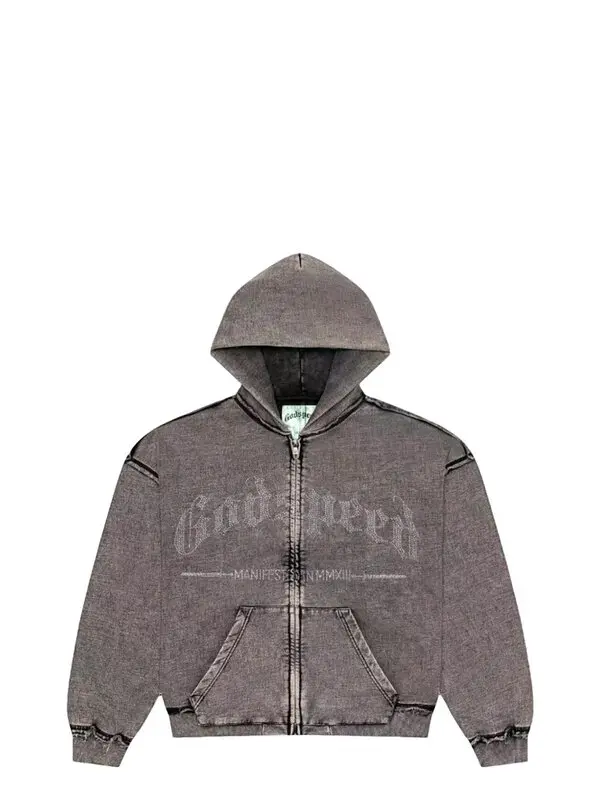 GODSPEED Og Logo Zip-up Hoodie - Grey