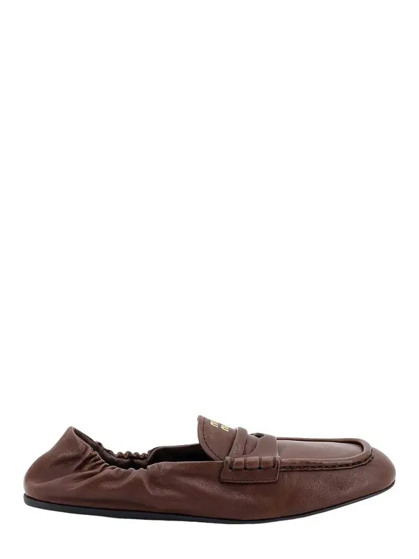 Miu Miu Ruched Leather Loafers - Multicolor