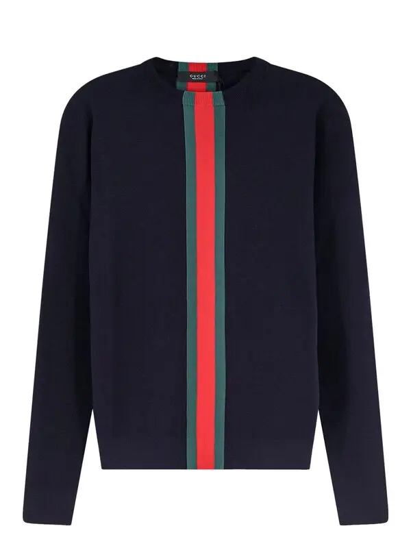 Gucci Cotton Sweater With Nastro Web Detail - Multicolor
