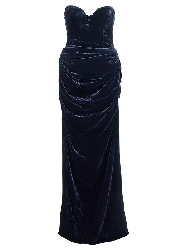 ROTATE BY BIRGER CHRISTENSEN Velvet Off-shoulder Dress - Multicolor