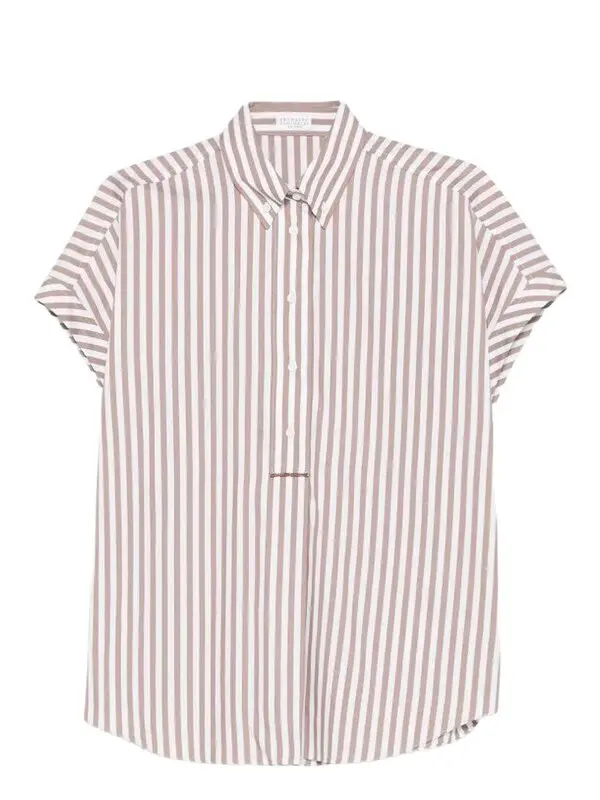 Brunello Cucinelli Embellished Collar Shirt - Multicolor
