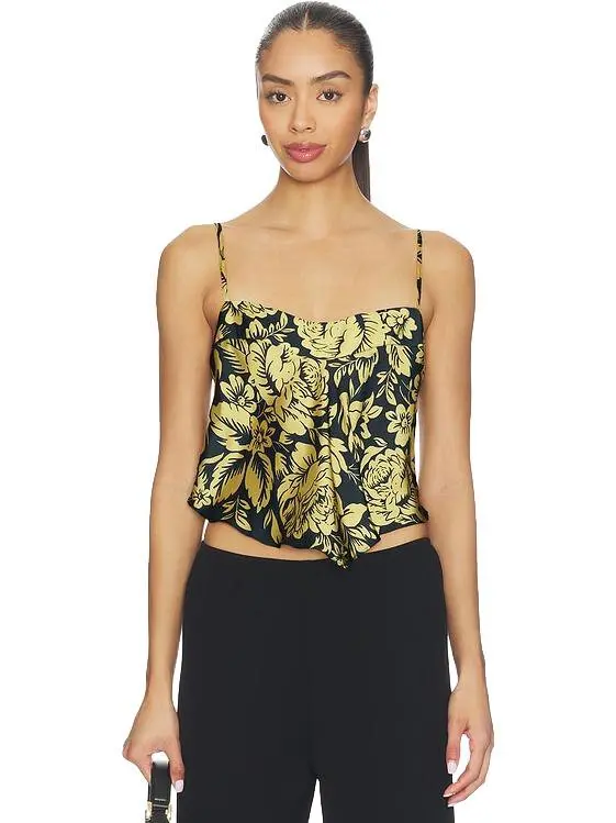 Free People Floral Print Satin Cami - Shadow Combo