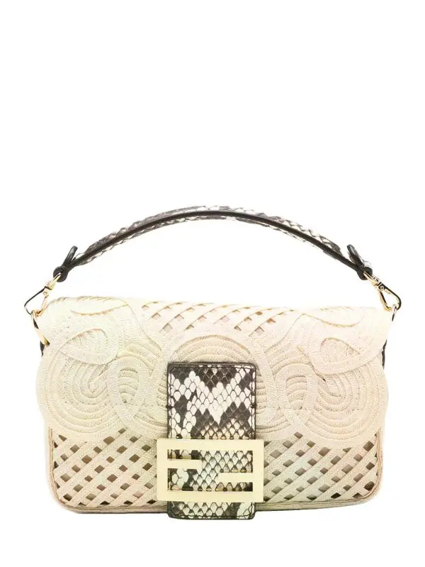 Fendi Mini Baguette Shoulder Bag - Neutrals