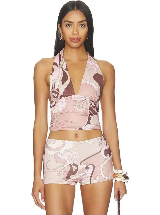 CIN CIN Eleganza Halter Top - Deco Mocha