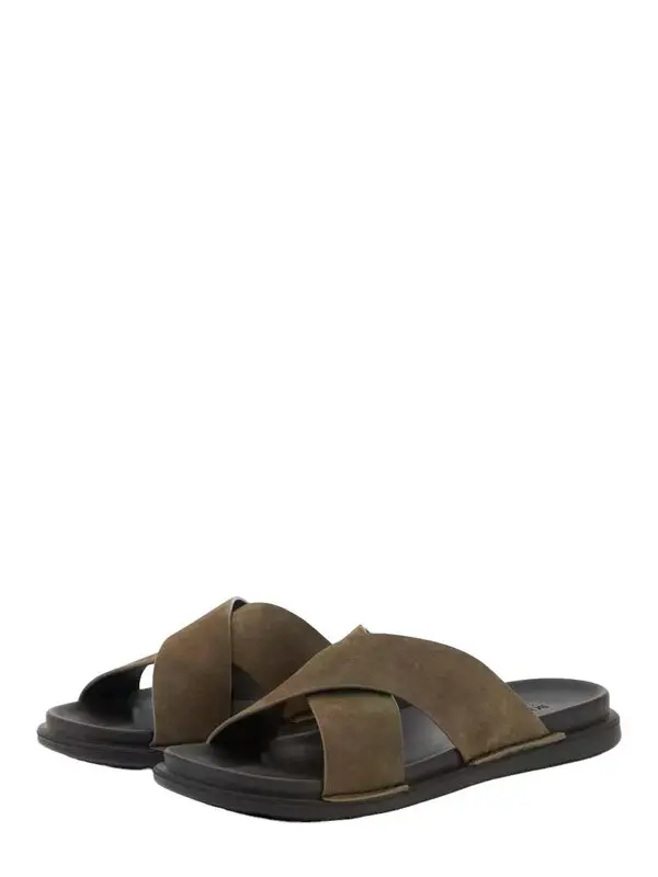 Boggi Milano Suede Crossover Sandals - Brown