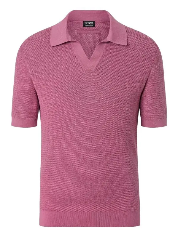 Zegna Cotton Polo Shirt - Pink