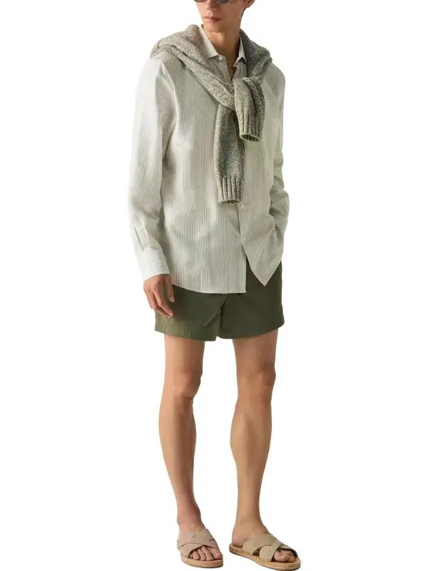 Zegna Striped Silk Shirt - White