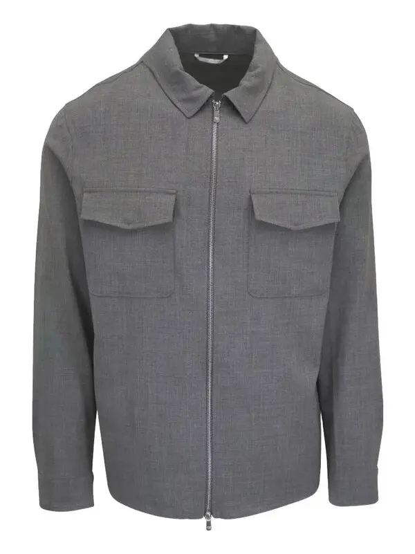 Marco Pescarolo Crepe-texture Zip-up Jacket - Grey