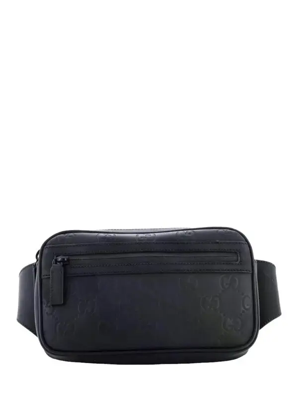 Gucci Gg Rubber Effect Leather Belt Bag - Black