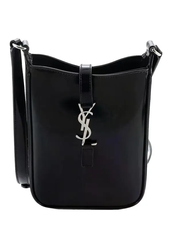 Saint Laurent Le 5 À 7 Vertical Patent Mini Shoulder Bag - Black