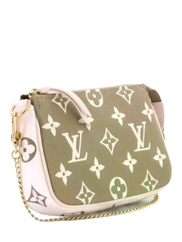 LOUIS VUITTON Pochette Accessoires Monogram Empreinte Leather Mini Clutch Bag - Neutrals