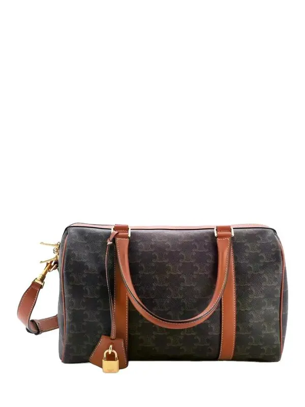 Celine Triomphe Coated Canvas Handbag - Brown
