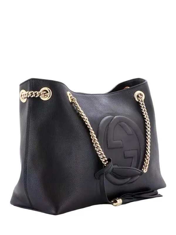 Gucci Soho Chain Strap Leather Medium Shoulder Bag - Black