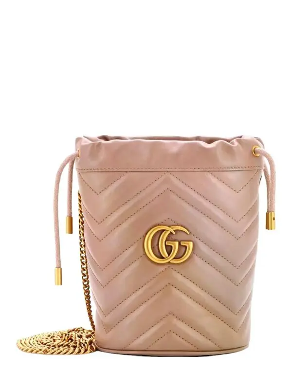 Gucci Gg Marmont Matelassé Leather Mini Bucket Bag - Neutrals