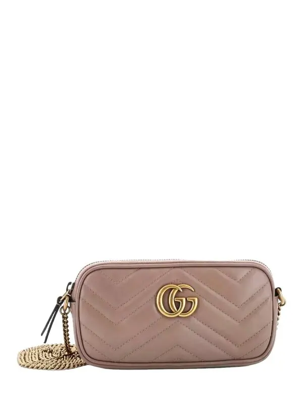 Gucci Gg Marmont Matelassé Leather Mini Crossbody Bag - Neutrals