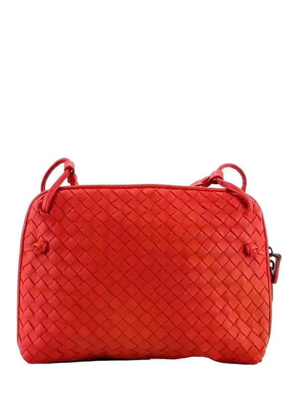 Bottega Veneta Nodini Intrecciato Nappa Small Crossbody Bag - Red