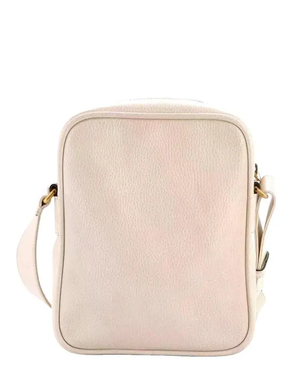 Gucci Logo Print Leather Messenger Bag - Neutrals