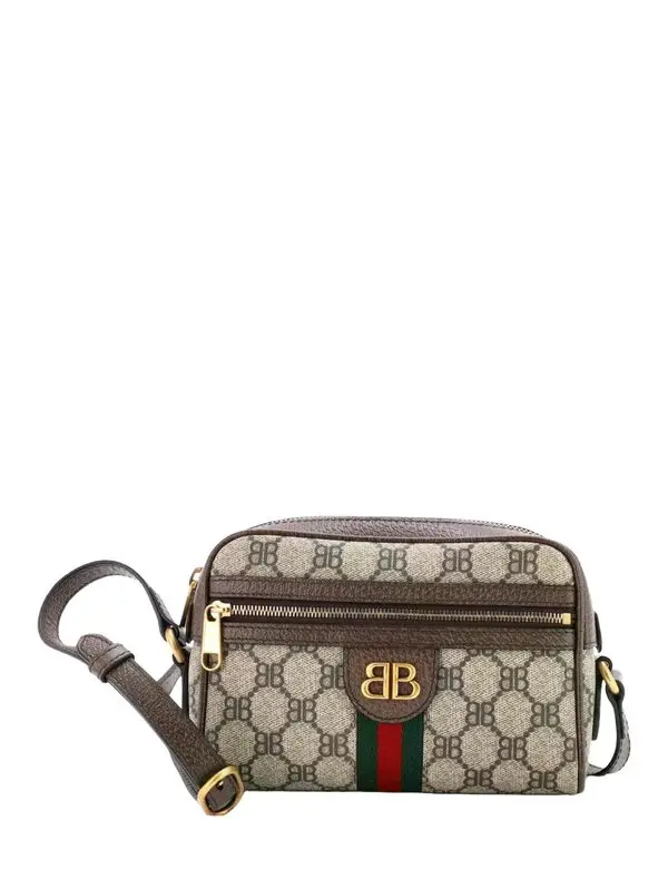 Balenciaga X Gucci The Hacker Project Camera Bag Bb Coated Canvas Mini Crossbody Bag - Brown