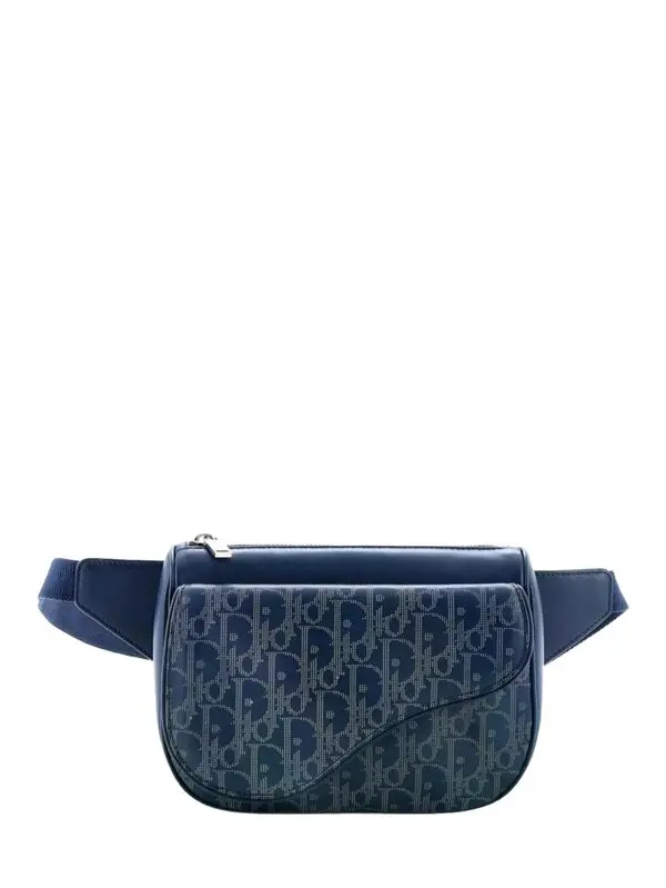 Dior Saddle Oblique Galaxy Leather Belt Bag - Blue