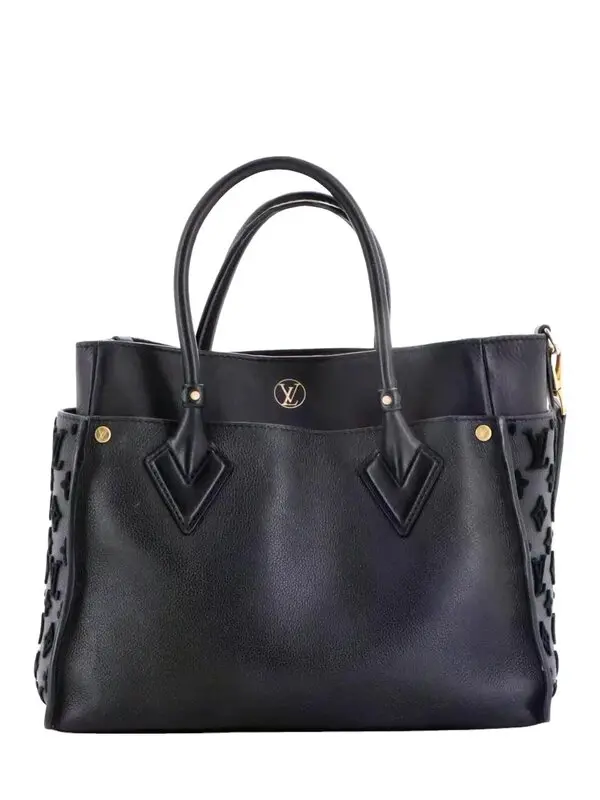 LOUIS VUITTON On My Side Monogram Tuffetage Leather Mm Tote Bag - Black