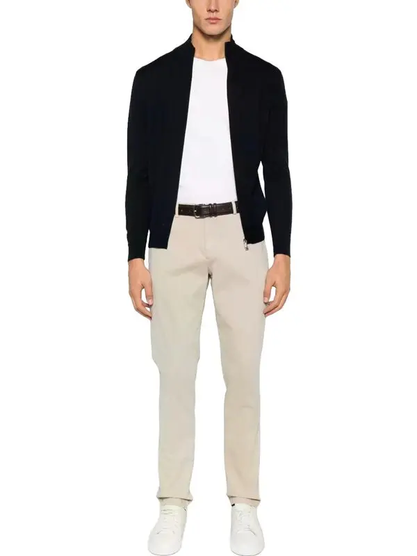 Boggi Milano Straight-leg Stretch-cotton Chino Trousers - Neutrals
