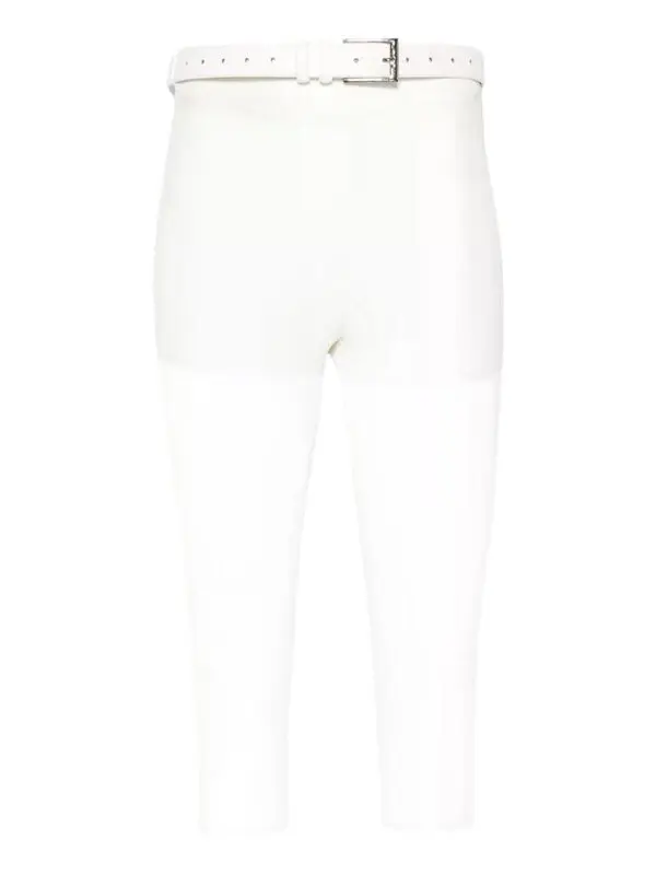 VESTIAIRE D'UN OISEAU LIBRE Belted Mesh-panel Trousers - Neutrals