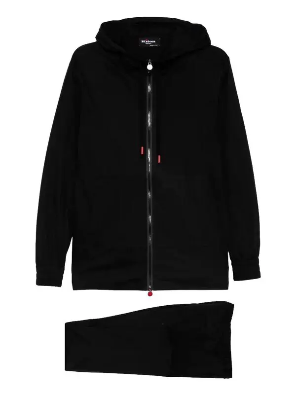 Kiton Zip-up Hooded Track Set - Black