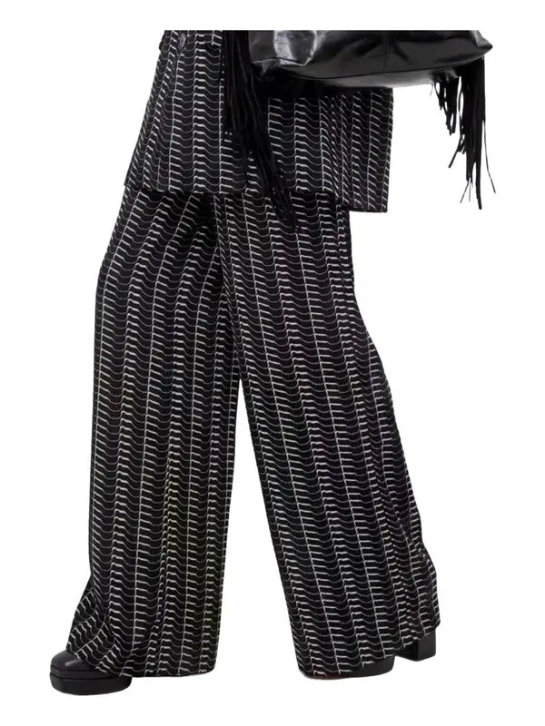 NOTES DU NORD Wide-leg Trousers - Black